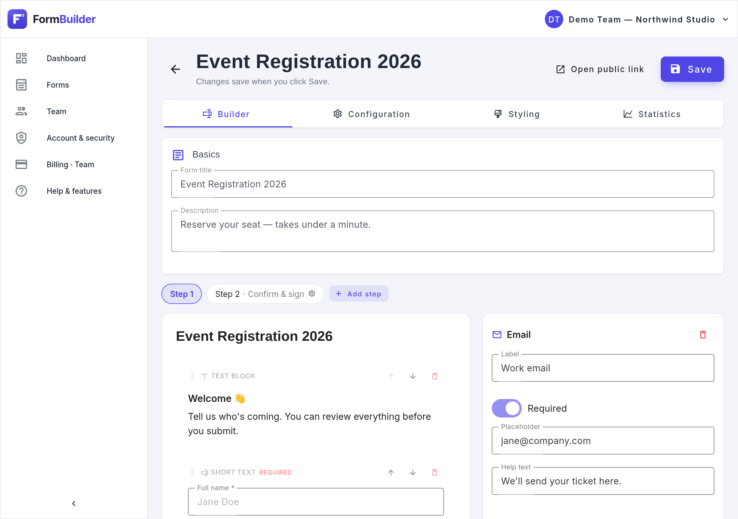 Secure, GDPR-compliant forms, built in minutes | FormBuilder